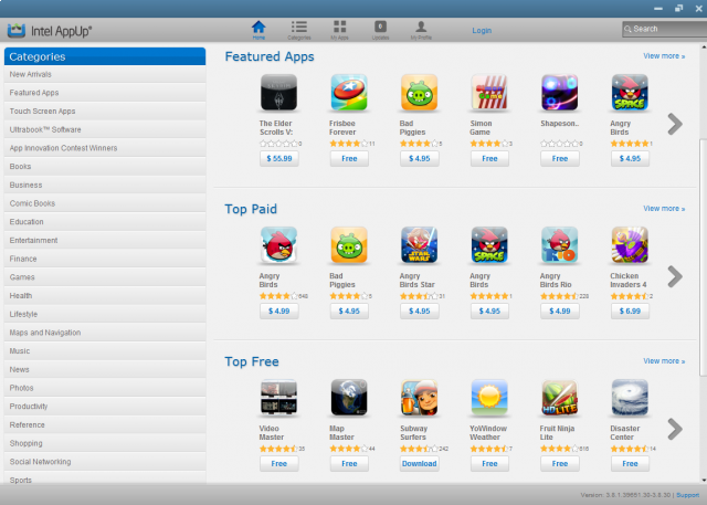 英特爾委託設計15款APP在AppUp商店上架